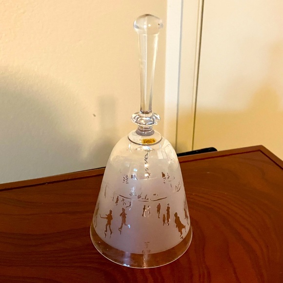 Accents | 1978 Fostoria Glass Crystal Bell Frosted The Ice Skaters ...